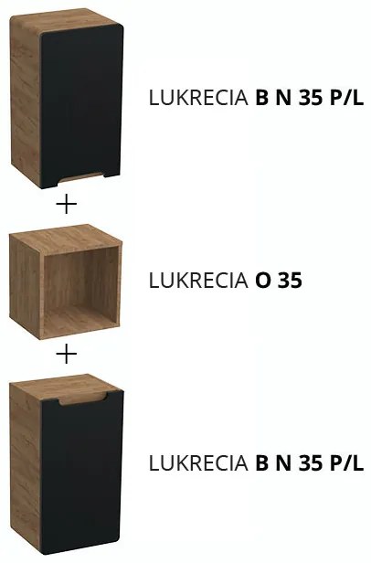 Comodo Doplňková koupelnová skříňka vysoká Lukrecia B V 35 P/L