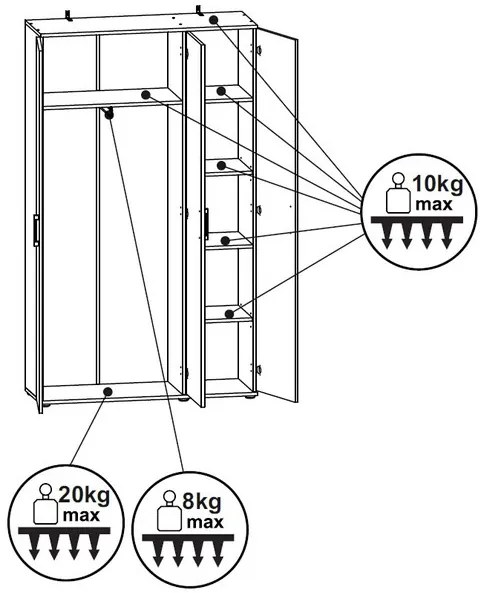 Víceúčelová skříň Nitro, dub sonoma