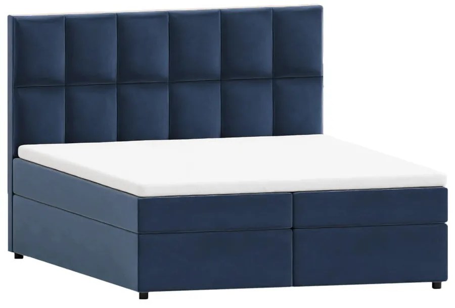 Tmavě modrá boxspring postel s úložným prostorem 180x200 cm Flip – Ropez
