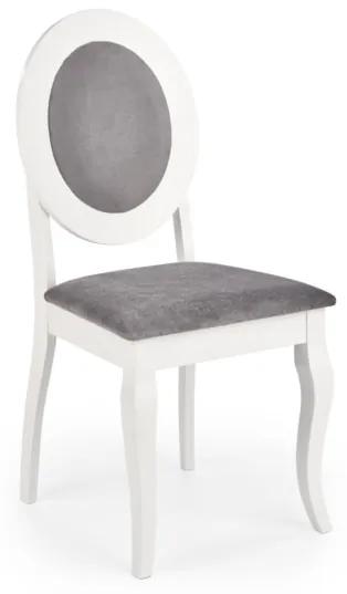 Jídelní židle BAROCK, 45x93x51, bílá/popel