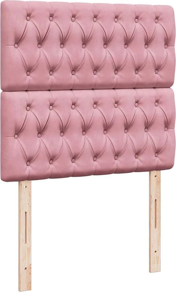 Box spring postel s matrací růžová 80 x 200 cm samet 3292201