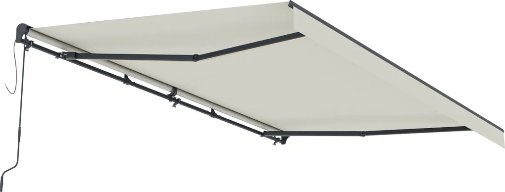 Elektrická markýza s LED osvětlením BestBerg BBSU-EL495BG / 495 x 300 cm / béžová