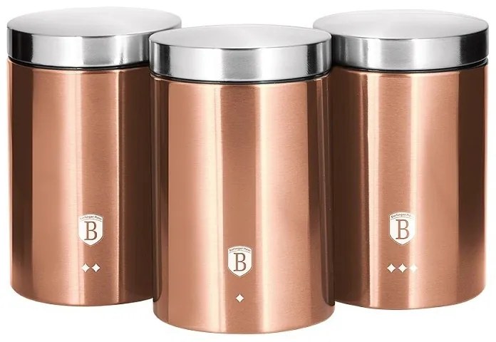 BERLINGERHAUS Dóza na potraviny sada 3 ks Rosegold Metallic Line BH-1605