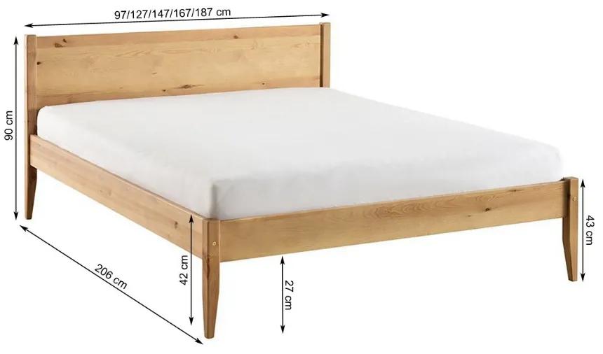 Postel Presto Zvolte rozměr postele: 140x200 cm, Vyberte odstín dřeva: Kaštan 19