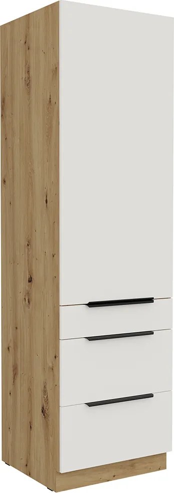 ARIA az | vysoká skříňka 60 DKS-210 3S1F potravinová | UNI DVÍŘKA | 60 cm | PREMIUM BOX | artisan/bílá
