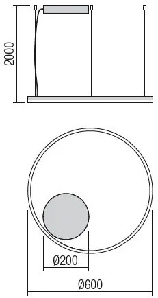 Redo group Redo Orbit direct, závěsné kruhové svítidlo, 40,5W LED 3000K DALI, černá, prům. 60cm