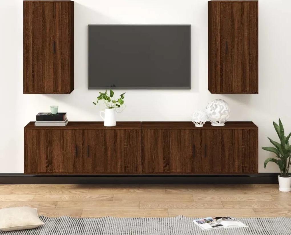 vidaXL 4dílný set TV skříněk kompozitní dřevo [3188695] Barva: Bílá