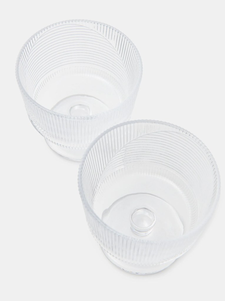 Sinsay - Sada rýhovaných pohárů na zmrzlinu 2 pack - bílá