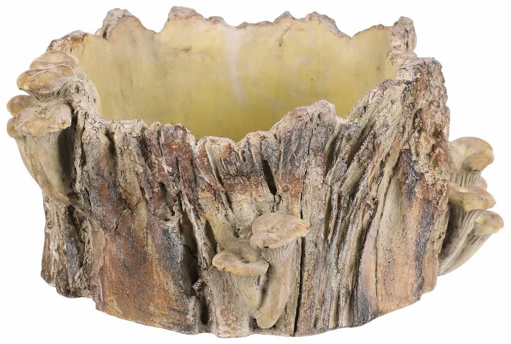 Obal betonový - pařez s houbami, 32 x 29 x 16 cm, 32 cm