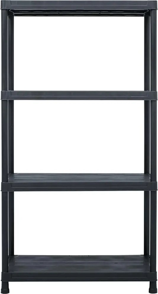 Skladové regály 5 ks černé 60 x 30 x 138 cm plastové 276252