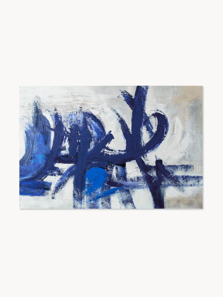 Ručně malovaný tisk na plátně Blue Stroke