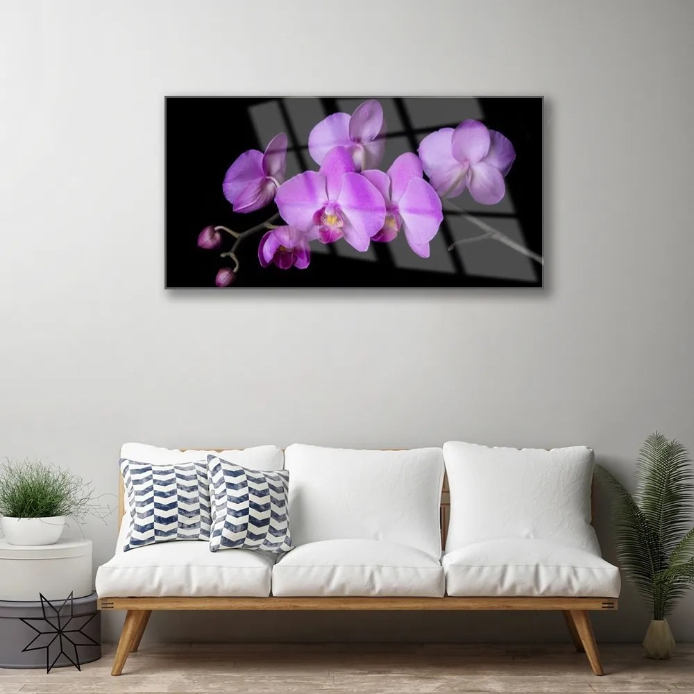 Obraz na skle Vstavač Orchidej Květiny 125x50 cm