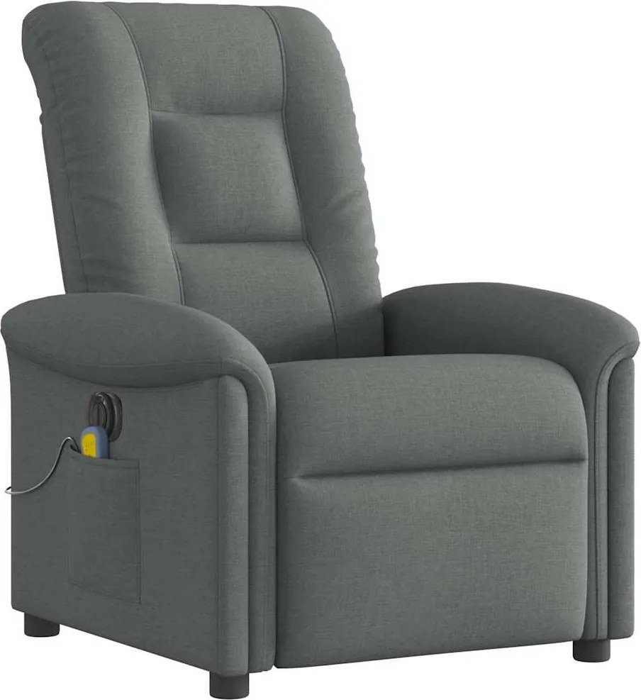 Elektrické masážní polohovací křeslo tmavě šedé textil 3303245