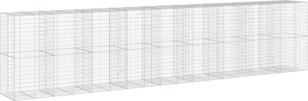 Gabionový koš s víkem 900 x 100 x 200 cm pozinkované železo 3295241