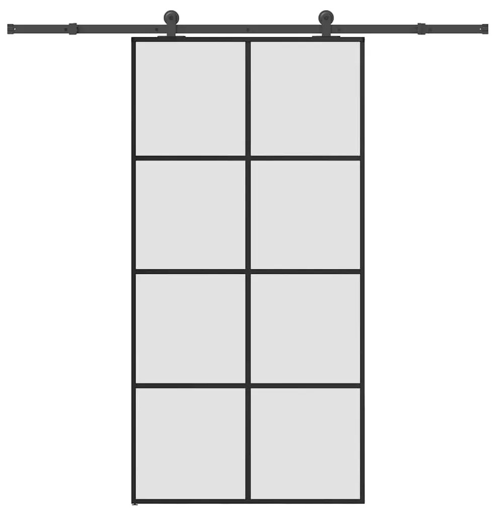 Posuvné dveře s kováním 102,5 x 205 cm ESG sklo a hliník
