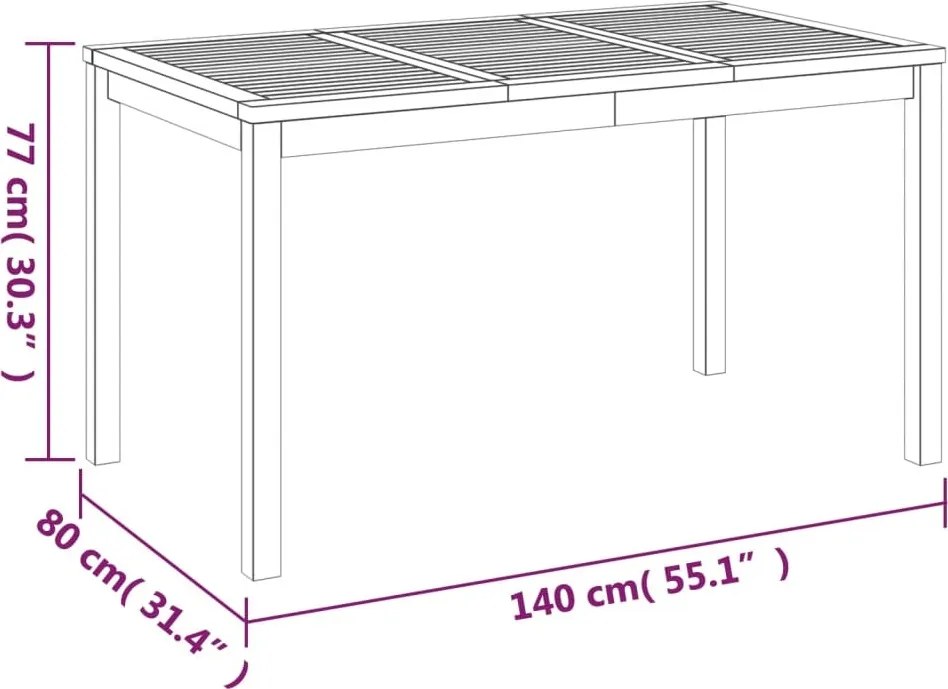 vidaXL 3dílný zahradní jídelní set masivní teakové dřevo [3157150]