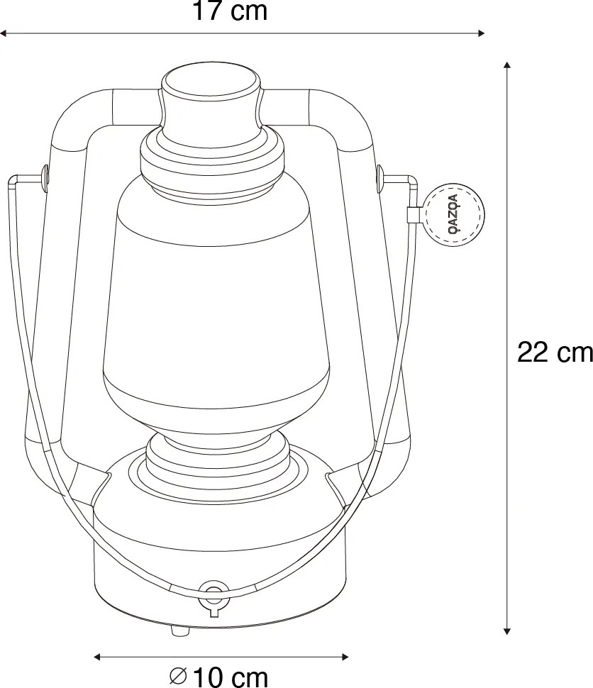 Stolní lampa dobíjecí 22 cm IP44 bílá - Storm Mini