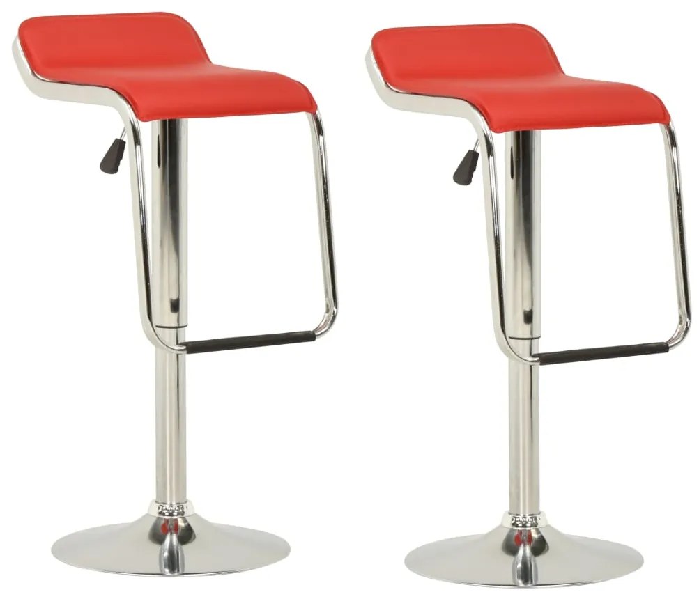 323368 vidaXL Barové stoličky 2 ks červené textil a ohýbané dřevo