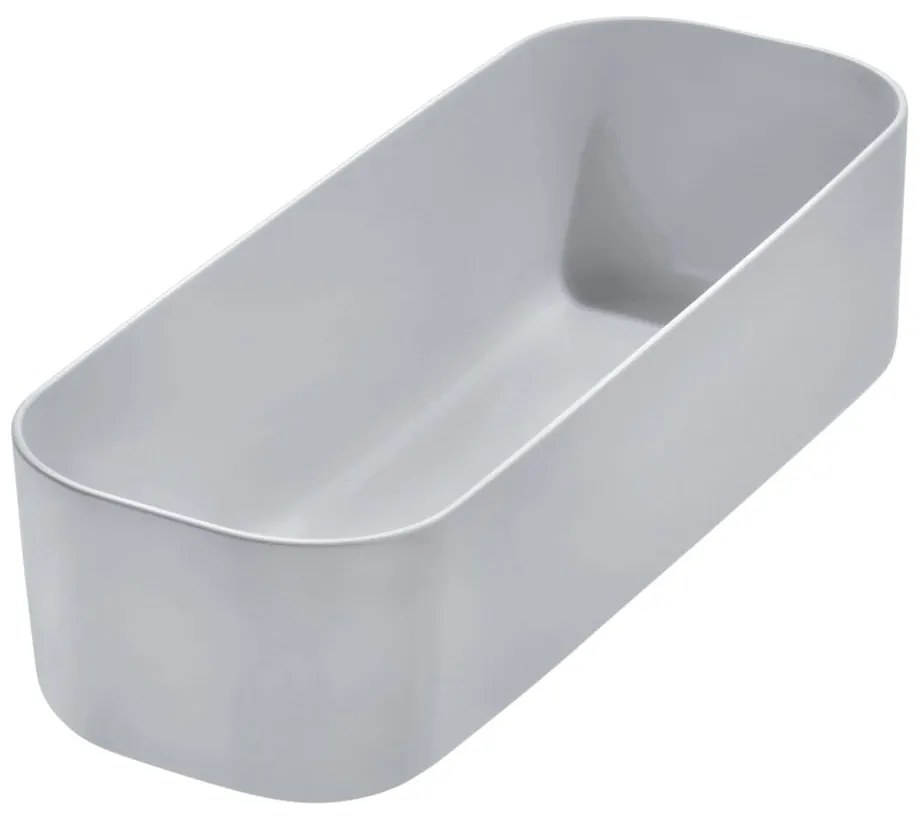 Šedý úložný box iDesign Eco Bin, 27,43 x 9,14 cm