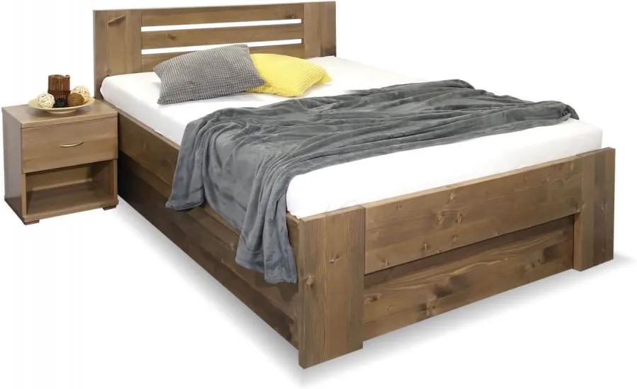 Zvýšená postel s úložným prostorem ROSA, masiv smrk, 120x200 BedWorld