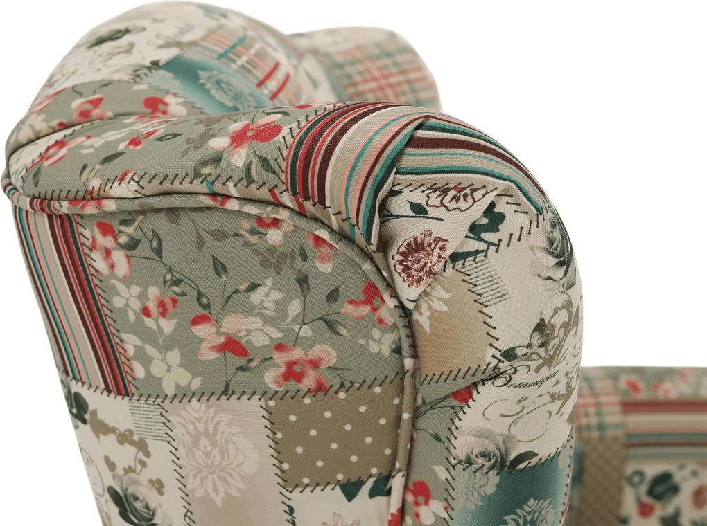 Křeslo ušák, látka patchwork Viorica 1, Charlot