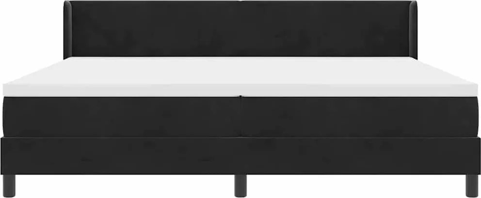 Postel s boxspringem s čelo Černý 200 x 200 cm samet 3341488