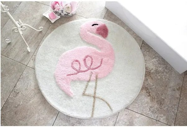 Koupelnová předložka Pink Flamingo, ⌀ 90 cm