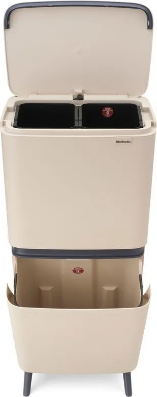 Béžový plastový odpadkový koš 25+10+10 l na tříděný odpad SortUp Recycle Hi – Brabantia