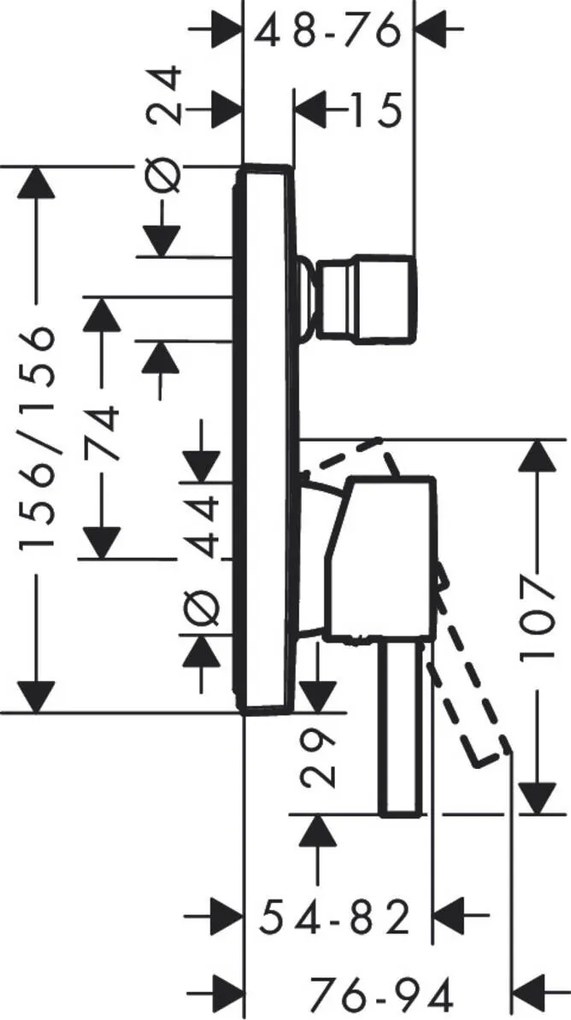 Hansgrohe Finoris, vanová baterie pod omítku, bílá matná, 76415700