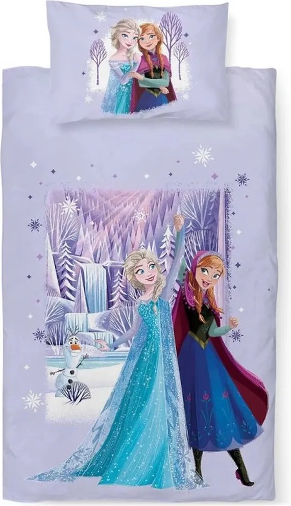 Povlečení do dětské postýlky Ledové království - motiv Anna a Elsa - 100% bavlna - 40x60 cm + 100x135 cm