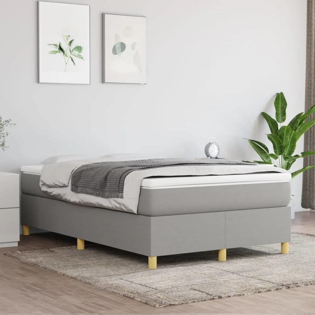 vidaXL Box spring postel s matrací 120x200 cm textil [3144508] Barva: světle šedá
