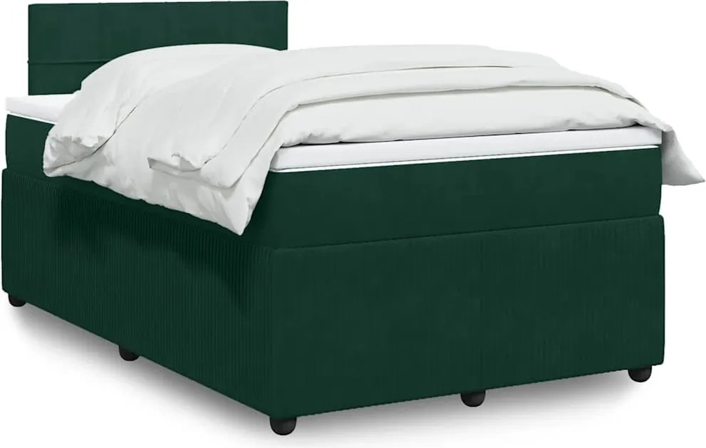 Box spring postel s matrací tmavě zelená 120x190 cm samet 3289989
