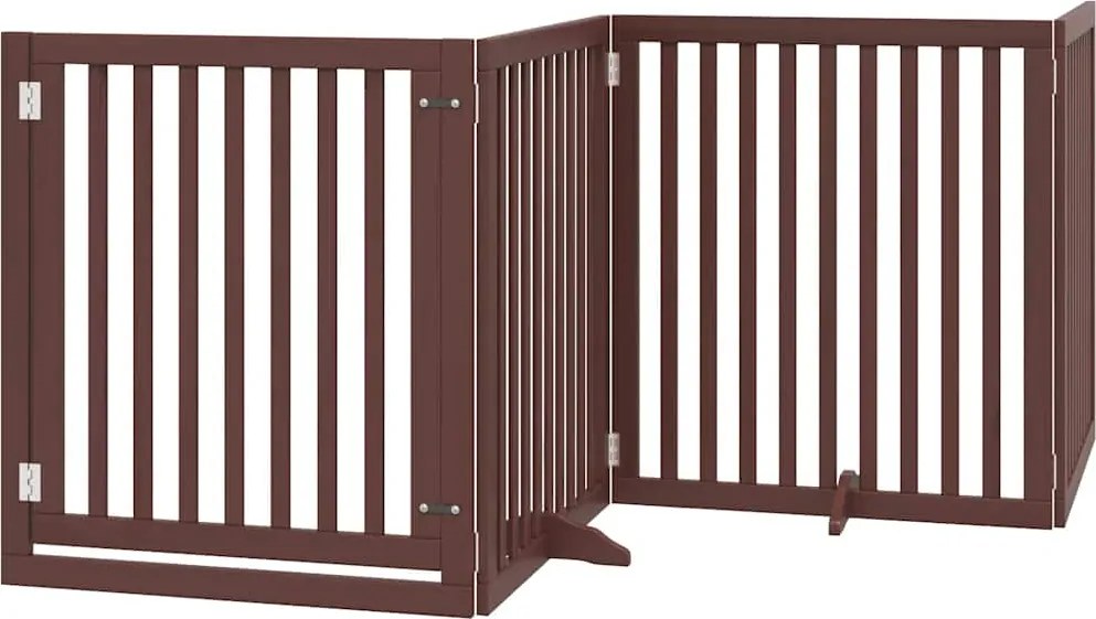 Zábrana pro psy s dvířky skládací 10 panelů hnědá 800 cm topol 3155695