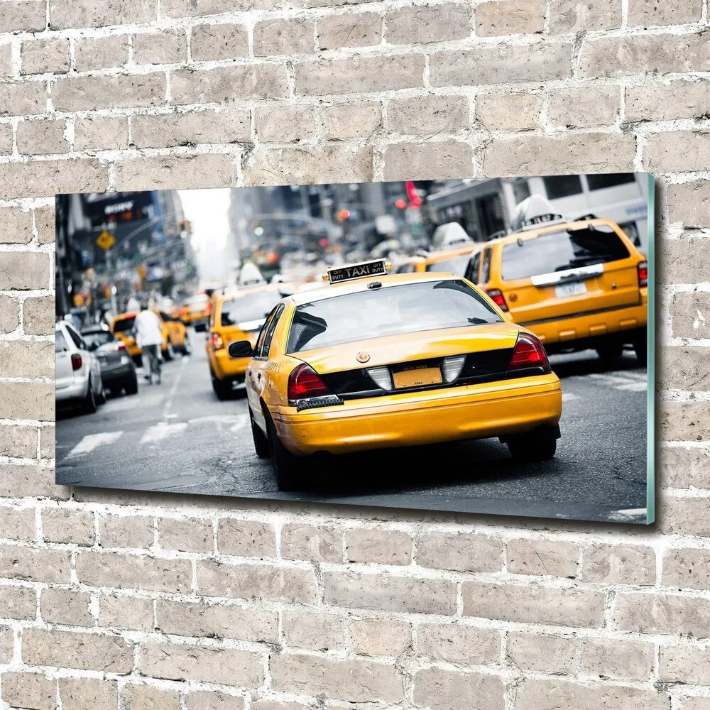 Wallmuralia Foto obraz fotografie na skle Taxi New York 140x70 cm