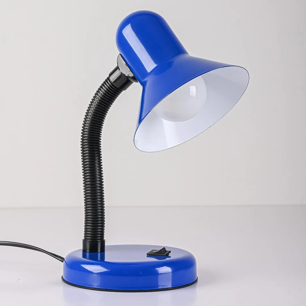 Stolní lampa Mentor, 1x modré stínítko, bl