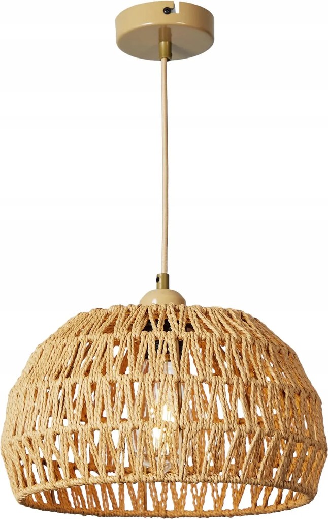 Forcoso Závěsná lampa Rattan Boho Rustikální do ložnice Obývacího pokoje Kuchyně