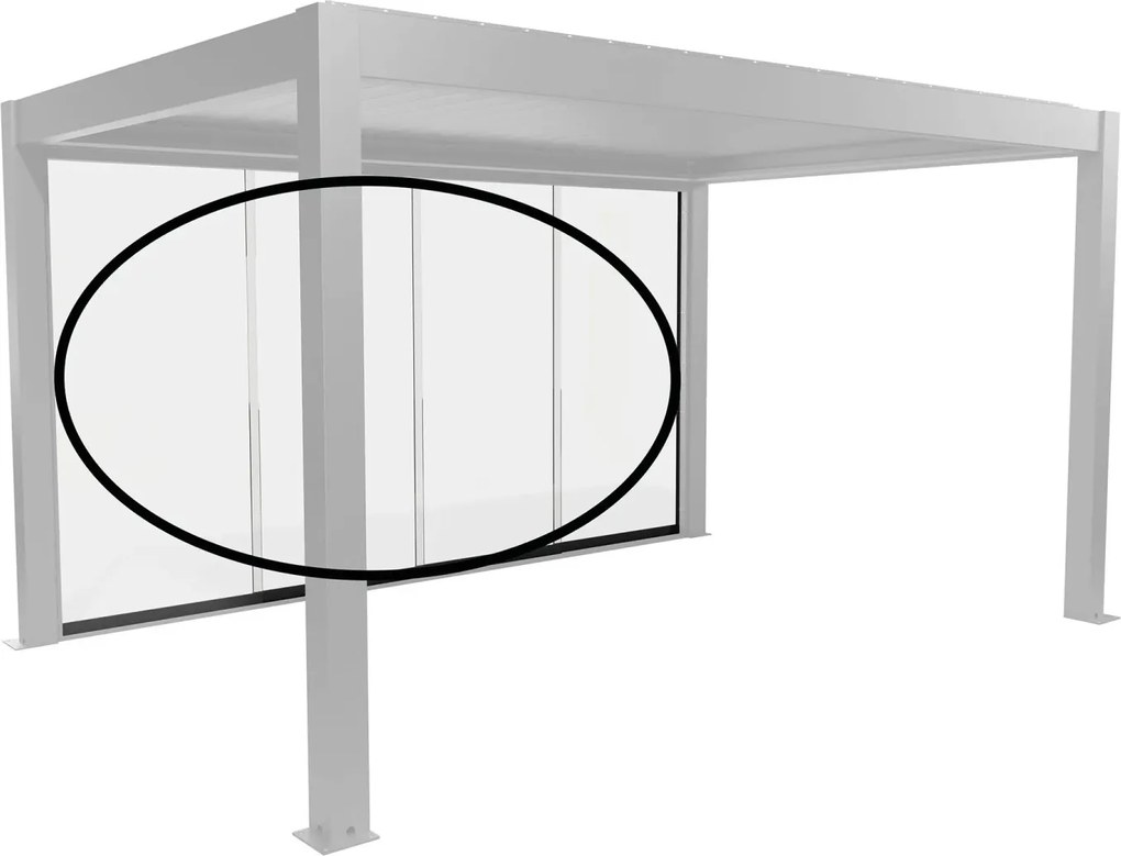 Biohort Posuvná stěna z čirého skla pro stranu pergoly 3 m tmavě šedá