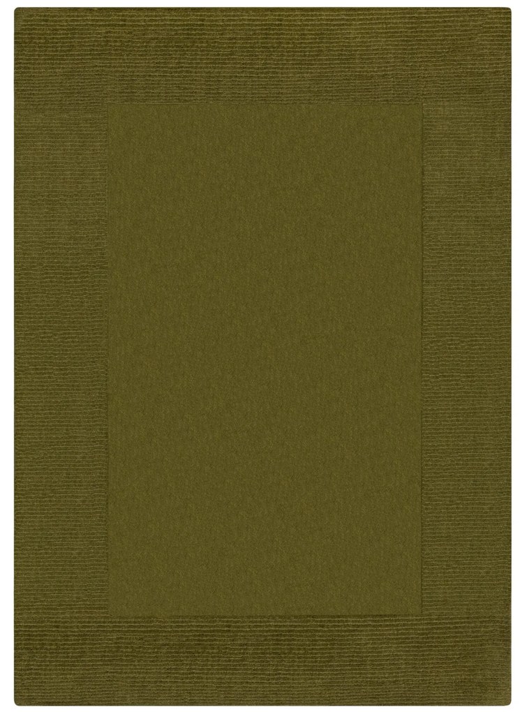Flair Rugs koberce Kusový ručně tkaný koberec Tuscany Textured Wool Border Green - 160x230 cm