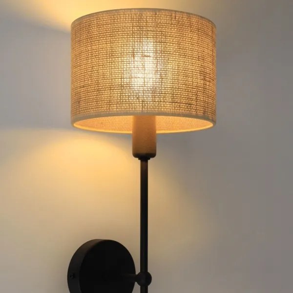 Nástěnná lampa MADELA 1xE14/40W/230V juta/černá