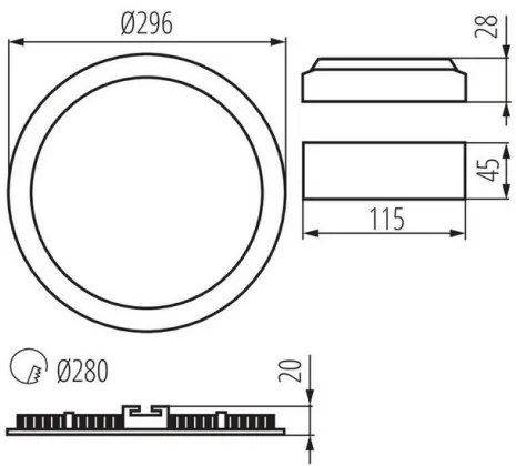 Kulatý LED panel Kanlux ROUNDA V2LED24W-NW-W neutrální bílá 28936