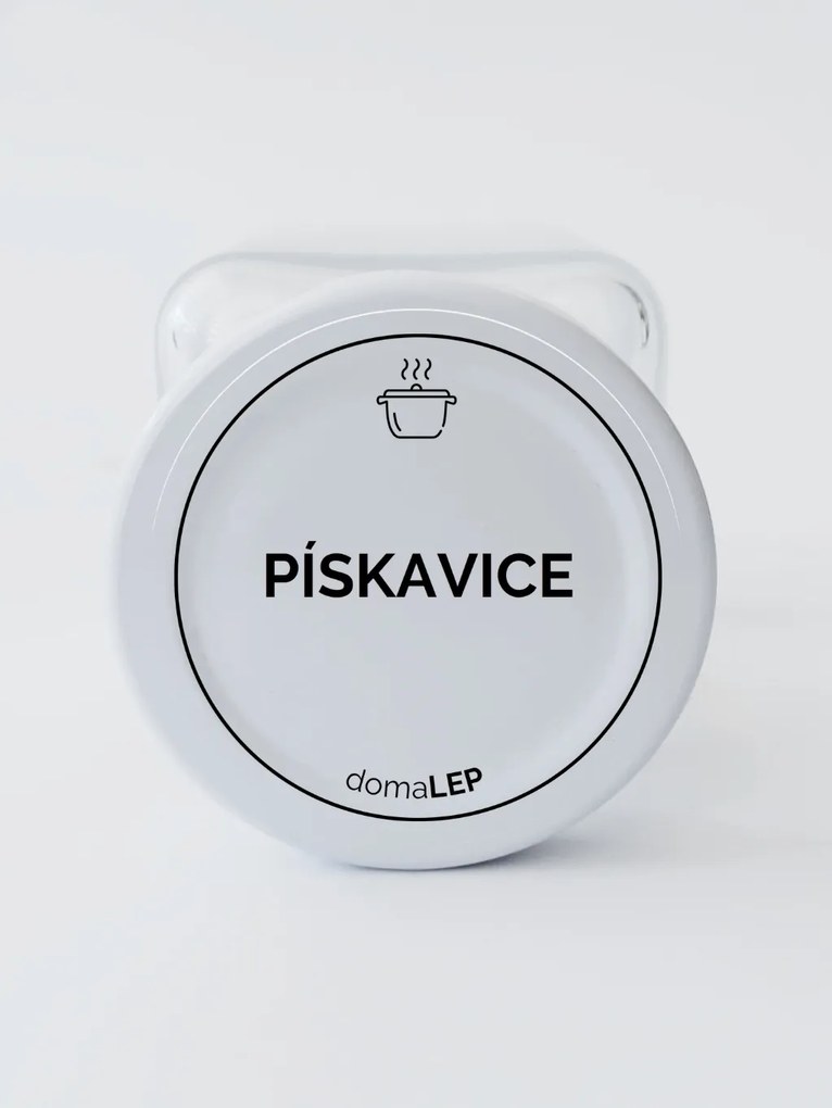 Samolepka na kořenky PÍSKAVICE průhledná 5 cm tučné písmo