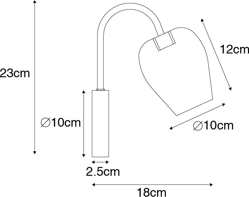 Chytrá nástěnná lampa zlatá se sklem vč. Wifi G9 - Elien