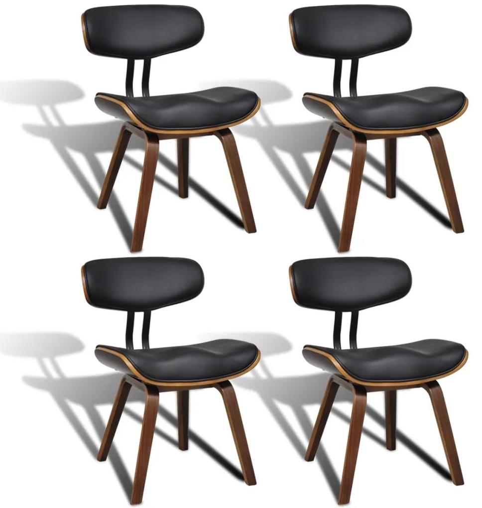 270550 vidaXL Jídelní židle 4 ks ohýbané dřevo a umělá kůže