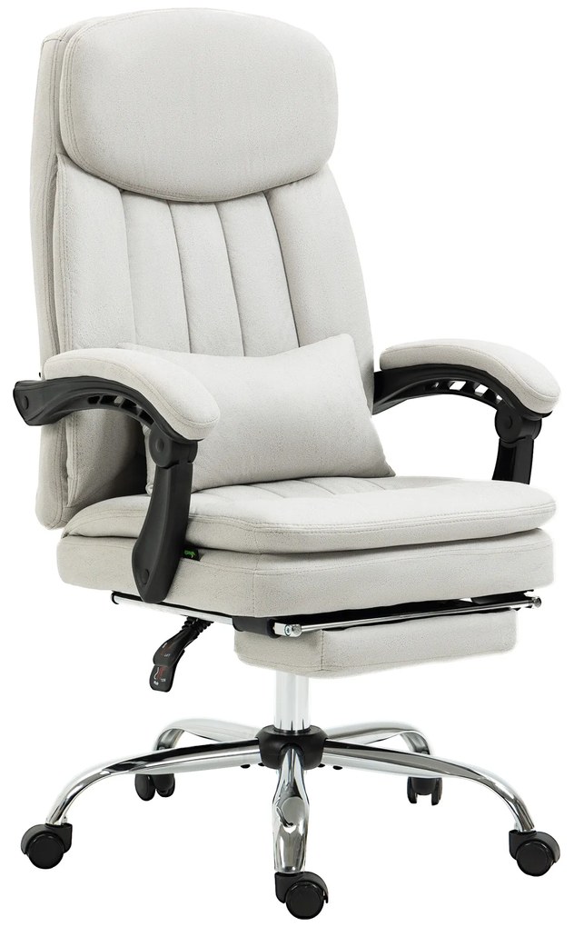 Kancelářská židle Vinsetto s masážní funkcí ergonomická kancelářská židle výškově nastavitelná manažerská židle v krémově bílé barvě pro pohodlnou pr…