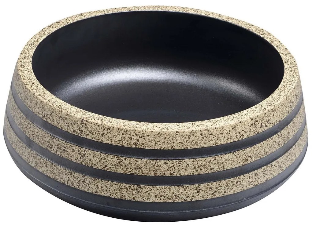 Sapho, PRIORI keramické umyvadlo, průměr 41cm, 15cm, černá/kámen, PI021