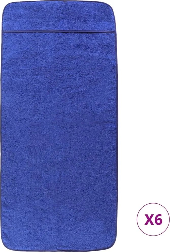Plážové osušky 6 ks královsky modré 60 x 135 cm textil 400 GSM 3157059