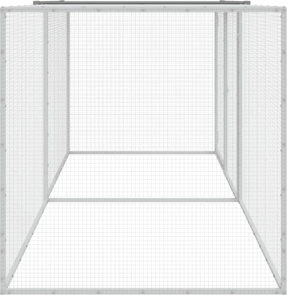 Klec pro kuřata se střechou světle šedá 203 x 98 x 90 cm ocel 3189044