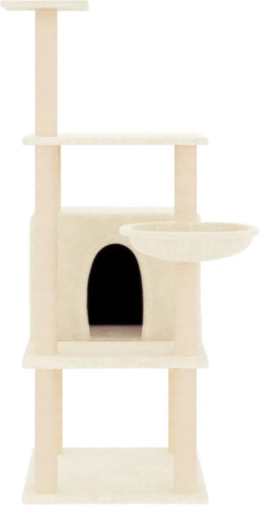 Škrabadlo pro kočky se sisalovými sloupky krémové 132 cm 171726