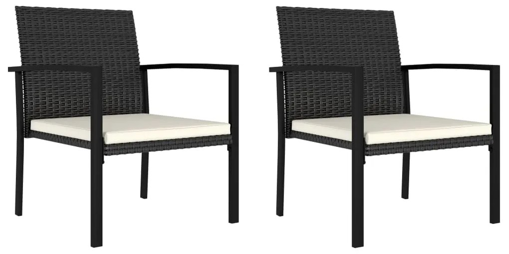 315110 vidaXL Zahradní jídelní židle 2 ks polyratan černé