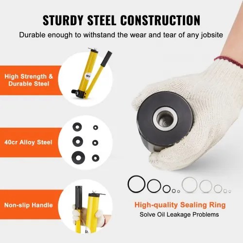 15Tun Hydraulický vyrážecí děrovací nástroj Sada na děrování 1,3–10,2 cm
